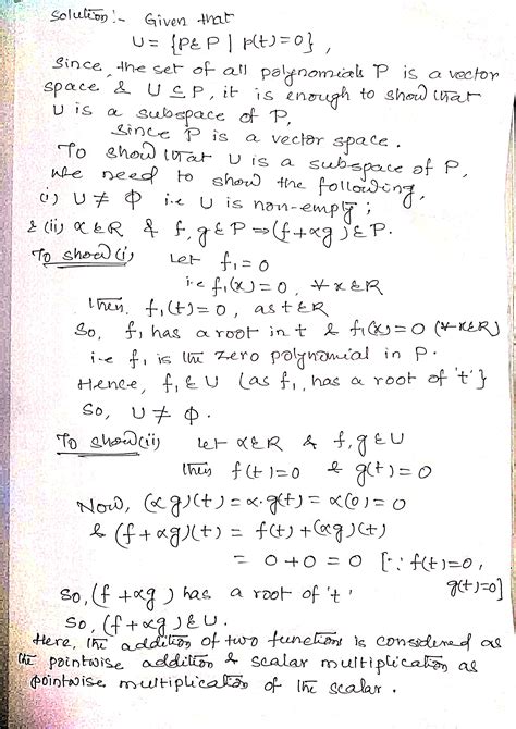 Solved Vector Spaces Examples And Basic Properties Subspaces And Course Hero