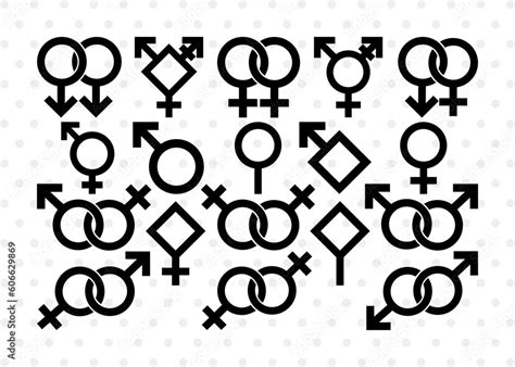 Gender Symbol Svg Gender Silhouette Transgender Svg Gender Signs Svg Hetero Svg Male Svg