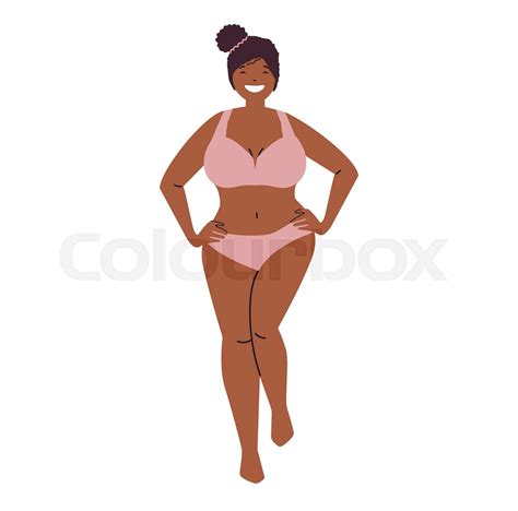 Plus Size Women Sexy In Swimsuit Stock Vector Colourbox