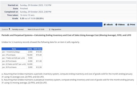Solved Periodic And Perpetual Systems Calculating Ending Chegg