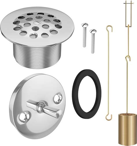 Overflow Tub Drain Assembly Lift And Turn Conversion Kit For Bathtub