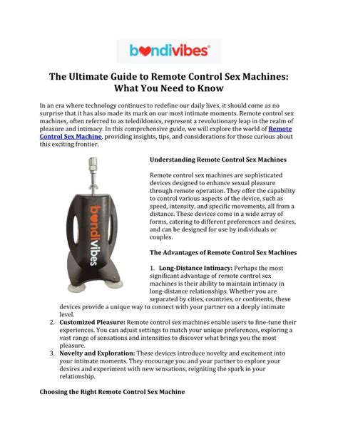 PPT The Ultimate Guide To Remote Control Sex Machines What You Need To Know PowerPoint