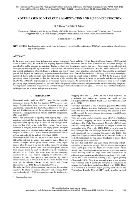 pdf voxel based point cloud segmentation and building detection