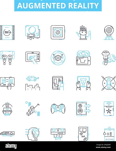 Augmented Reality Vector Line Icons Set Augmented Reality Ar 3d