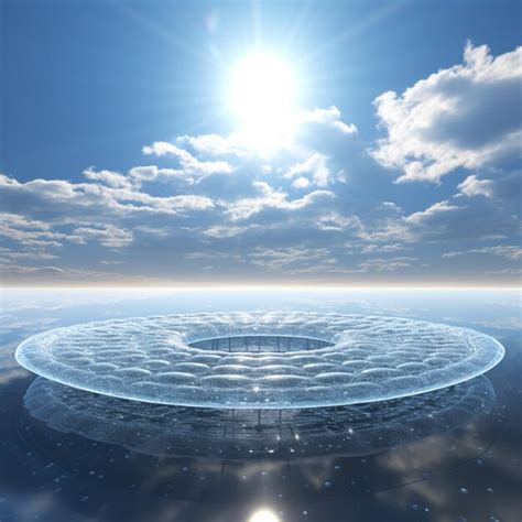 Arafed Circular Structure In The Middle Of A Body Of Water Generative