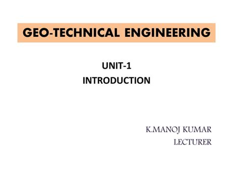 Introduction And Soil Phase Relationships Geotechnical Engineering PDF