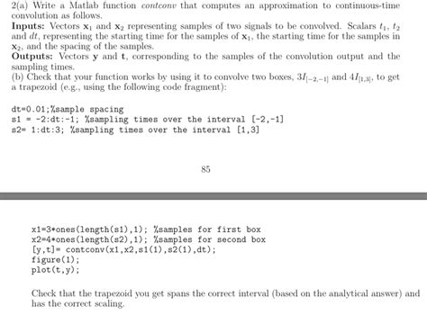 Solved 2a Write A Matlab Function Contconv That Computes