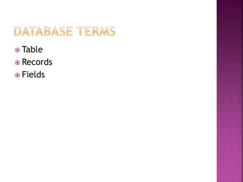 Relational Database Terms Pptx Databases Computer Software And