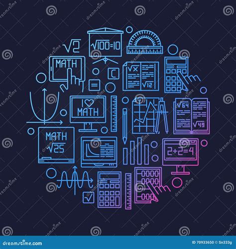 Math Round Colorful Symbol Stock Vector Illustration Of Icon