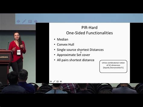 Conference Talks Talk Limits Of Practical Sublinear Secure Computation From Theiacr Class Central