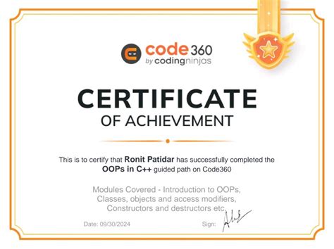 Ronit Patidar On Linkedin Cpp Programming Certification Learning Softwaredevelopment Oops
