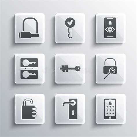 Set Door Handle Mobile Graphic Password Lock Repair Old Key Safe Combination Lock Casting