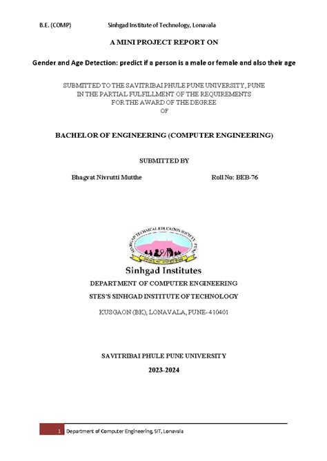 Mini Proj Dl P B Comp Sinhgad Institute Of Technology Lonavala Lp