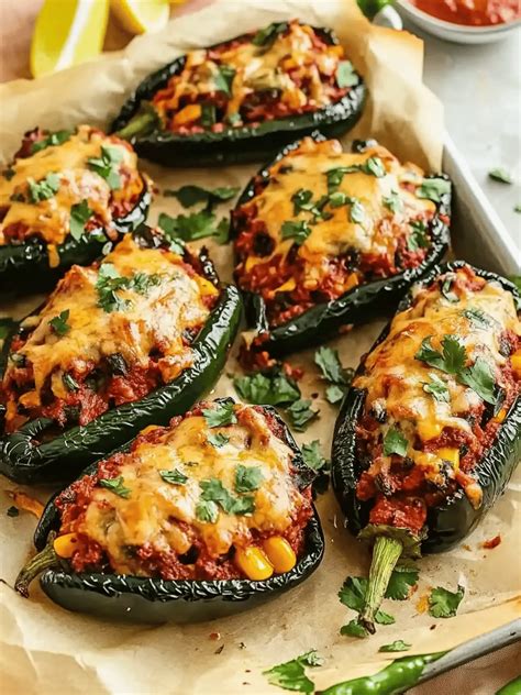Irresistible Stuffed Poblano Peppers With Ground Beef