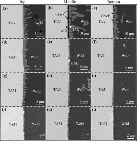Interfacial Microstructures At Three Different Positions Along The