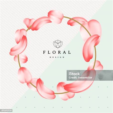 장미 또는 프레임 사쿠라의 상세한 부드러운 꽃잎 로맨틱 꽃 구성입니다 꽃 디자인 로고와 함께입니다 기하학적 배경입니다 결혼식 발렌타인의 날 카드에 초대 3차원 형태에 대한
