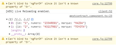 can t bind to ngforof since it isn t a known angular
