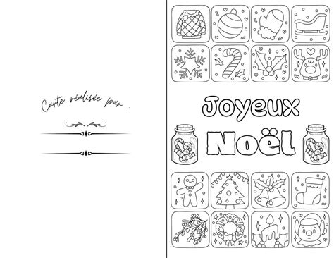 Carte de Noël à colorier 20 modèles à imprimer