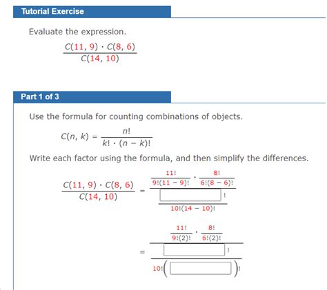 Solved Evaluate The Expression C 14 10 C 11 9 C 8 6 Part Chegg Com