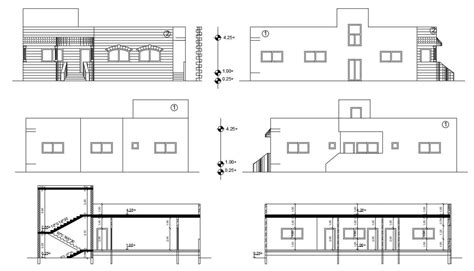 Single Storey Building Design With Dimension CAD Drawing Cadbull