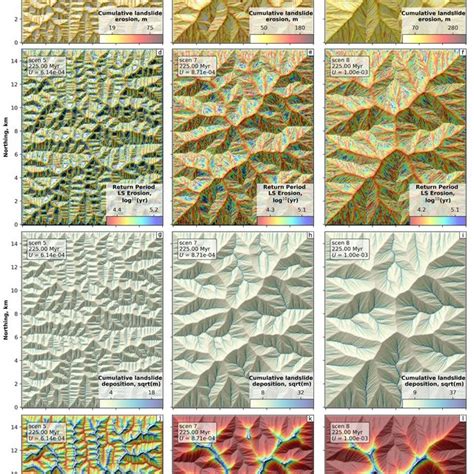 spatial and temporal patterns of landslide erosion and deposition