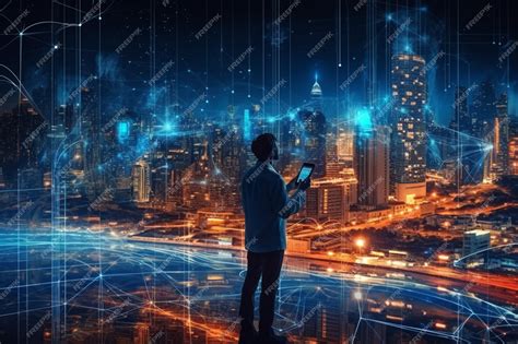 Premium Ai Image Artificial Intelligence Looking At Smart City Ai Control City Infrastructure