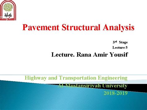 Pavement Structural Analysis Rd Stage Lecture