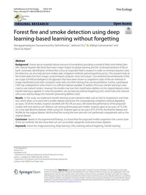 forest fire and smoke detection using deep learnin pdf deep learning computer vision