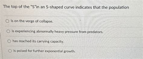 Solved The Top Of The S In An S Shaped Curve Indicates