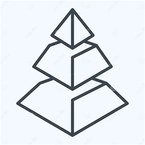 Icon Pyramid Chart Related To 3d Visualization Symbol Line Style Simple Design Editable Stock