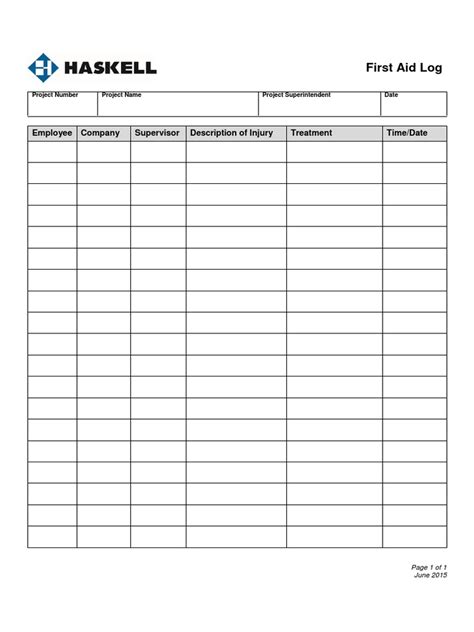 First Aid Log Pdf