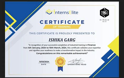 Ishika Garg On Linkedin Finance Traineeship Internslite Financial Career Future
