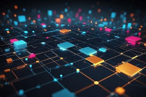 Premium Photo Abstract Geometric Network Technology Background