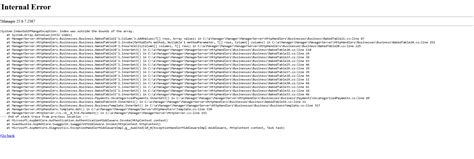 Internal Error Index Was Outside The Bounds Of The Array Manager Forum