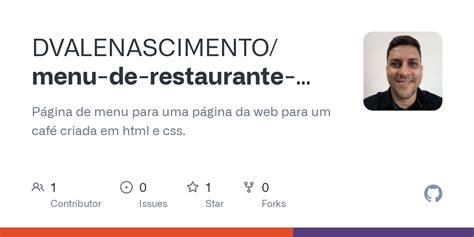 Github Dvalenascimento Menu De Restaurante Em Html E Css P Gina De Menu Para Uma P Gina Da