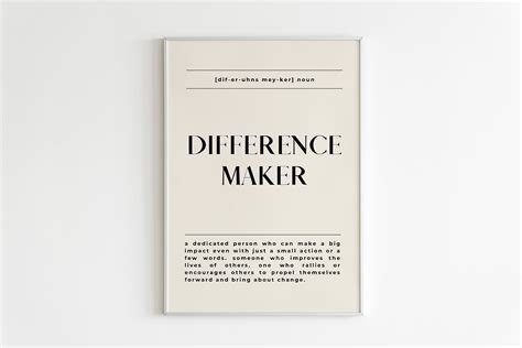 Difference Maker Definition Print Minimalist Wall Art For Babe Best Friend Mentor Instant