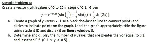 SOLVED Sample Problem Creating A Vector And Graphing Y Versus X Create A Vector X With