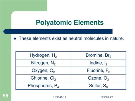 Polyatomic Elements