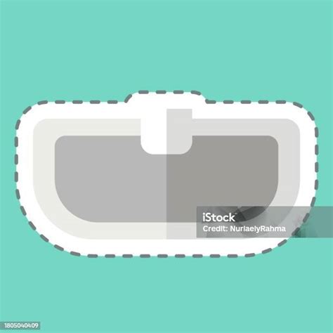 스티커 라인 컷 그릴 자동차 부품 기호와 관련이 있습니다 심플한 디자인 편집 가능 간단한 일러스트레이션 교통에 대한 스톡 벡터