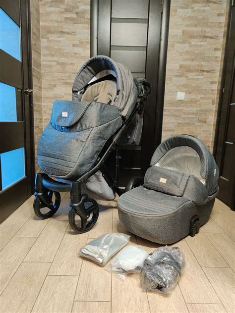 Коляска Adamex Luciano Jeans 2 в 1 сіра 10 000 грн Дитячі коляски