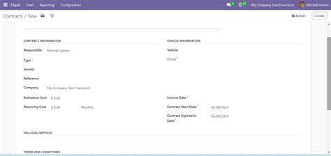 Contracts In Odoo Fleet Management App Odoo V Community Edition Book