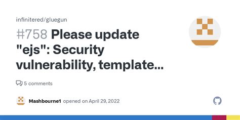 Please Update Ejs Security Vulnerability Template Injection