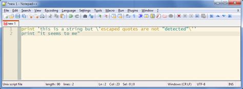 Single Quote Escape In Shell Syntax Highlighter Seems Broken · Issue 3821 · Notepad Plus Plus