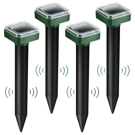 4pack Mole Repellent For Lawns Gopher Repellent Ultrasonic Solar