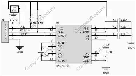 Трехосевой цифровой компас GY-271 на микросхеме HMC5883L купить оптом и ...