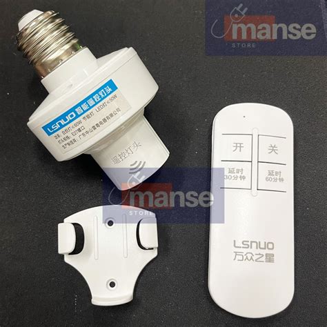 Jual Fitting Lampu Bohlam E27 Remote Control Timer Socket Lampu Wireless Shopee Indonesia