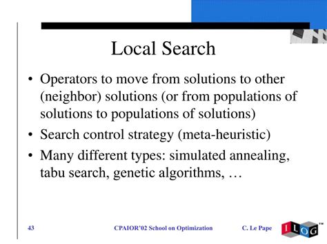 Ppt Integrating Operations Research Algorithms In Constraint