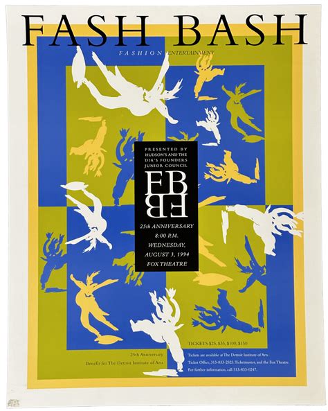 Fash Bash 1994 Fashion Entertainment Poster Fox Bright Colors
