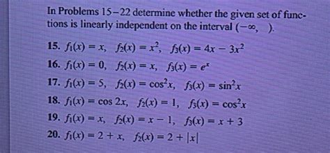 Solved In Problems 15 22 Determine Whether The Given Set Of Chegg Com