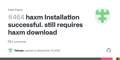 haxm installation successful still requires haxm download · issue 464